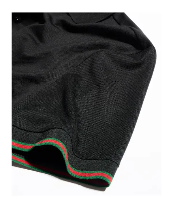 Gucci Silk Jersey Polo Shirt With Web