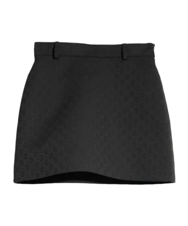 Gucci Gg Cotton Blend Mini Skirt - Black