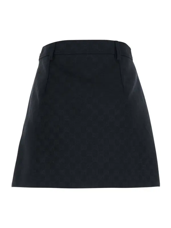 Gucci Gg Cotton Blend Mini Skirt - Black