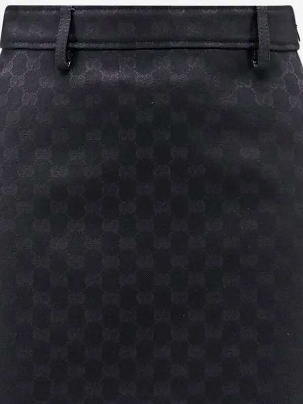 Gucci Gg Cotton Blend Mini Skirt - Black