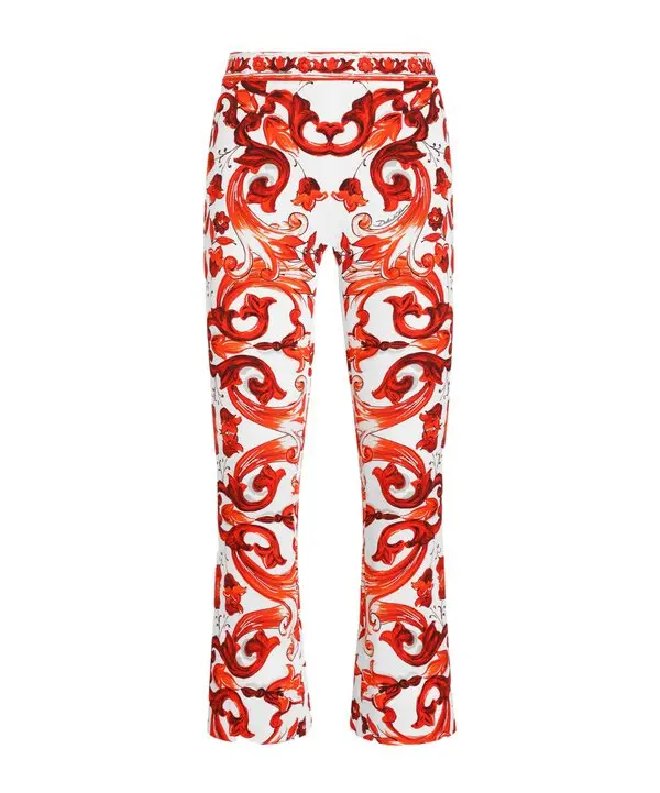 Dolce & Gabbana Majolica-print Charmeuse Trousers - Multi-color