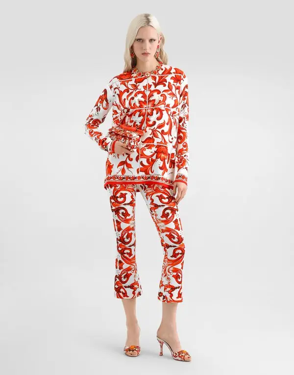 Dolce & Gabbana Majolica Printed Flare Trousers