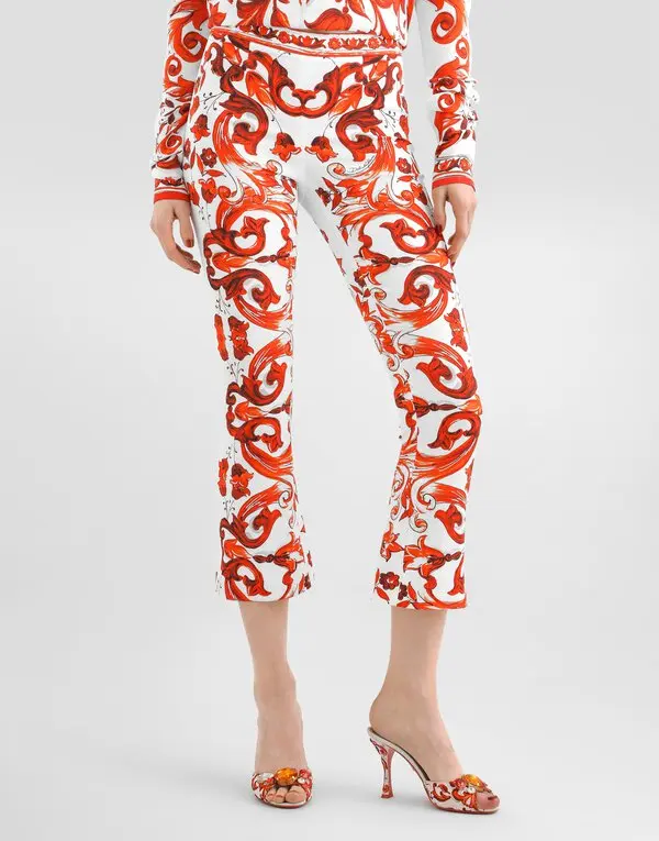 Dolce & Gabbana Majolica Printed Flare Trousers