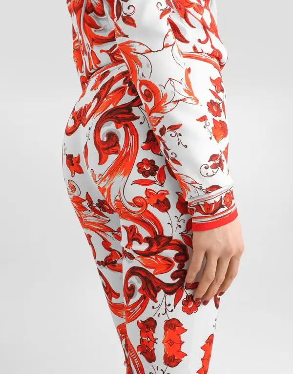 Dolce & Gabbana Majolica Printed Flare Trousers