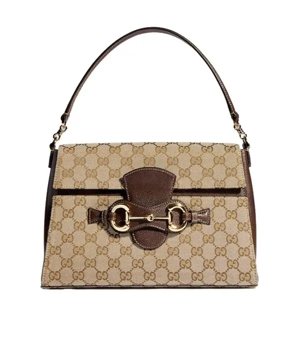 Gucci Horsebit Duomo Medium Top Handle Bag - Sand/dark Brown