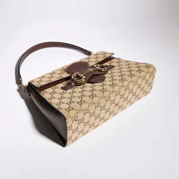 Gucci Horsebit Duomo Medium Top Handle Bag - Sand/dark Brown