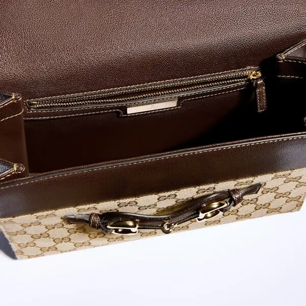 Gucci Horsebit Duomo Medium Top Handle Bag - Sand/dark Brown