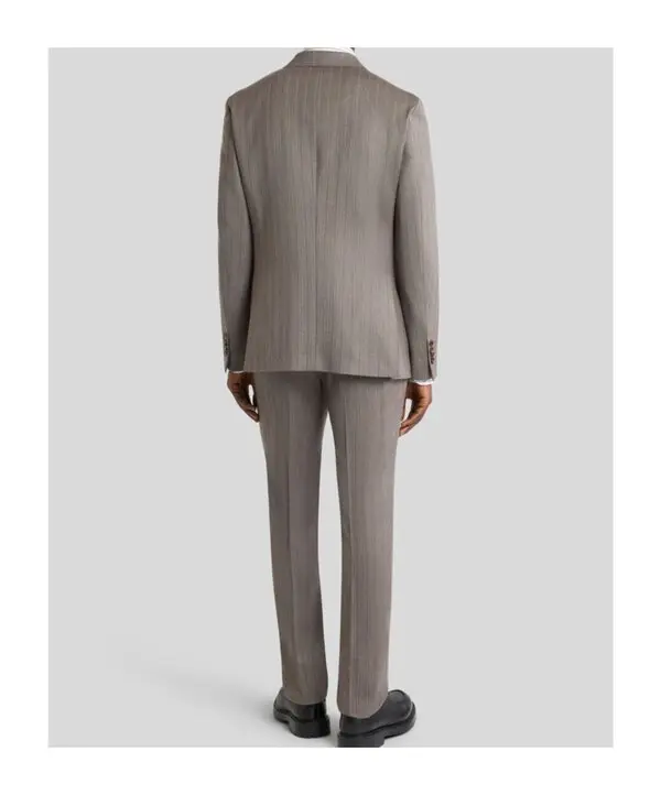 Etro Single-breasted Wool Suit With Chevron Stripes