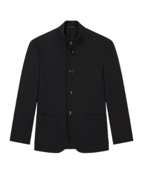 Giorgio Armani Blazer One Shot Regular Fit In Pure Virgin Wool Crepe - Black