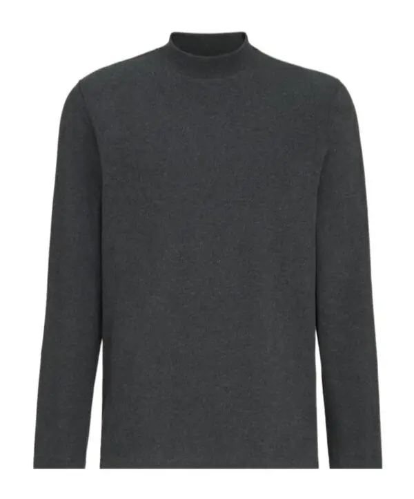 Brunello Cucinelli Long-sleeve Mock-neck T-shirt - Anthracite