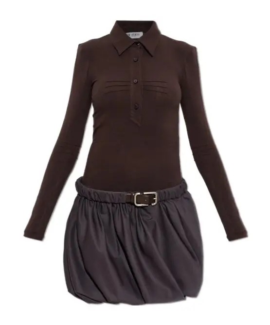 Attico Long-sleeved Dress - Brown