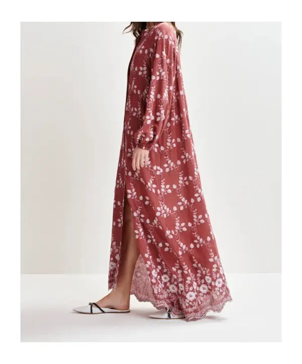 Essentiel Antwerp Long Sleeve Embroidered Maxi Dress