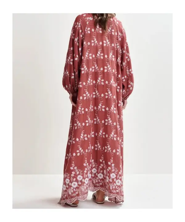 Essentiel Antwerp Long Sleeve Embroidered Maxi Dress