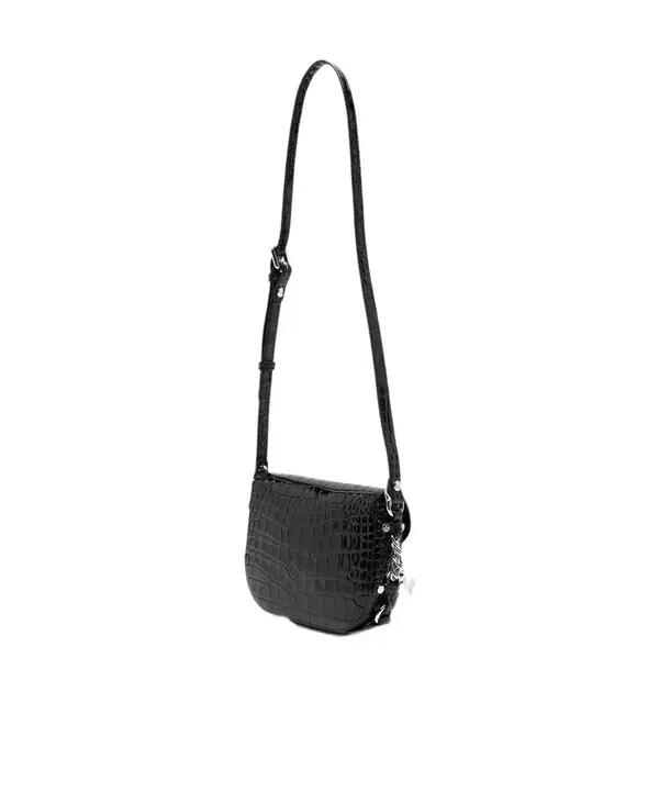 VIVIENNE WESTWOOD Hunter Flap Croc-embossed Mini Crossbody Bag
