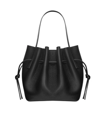 Yuzefi Scallop Mini Tote Pebble Grained Leather - Black