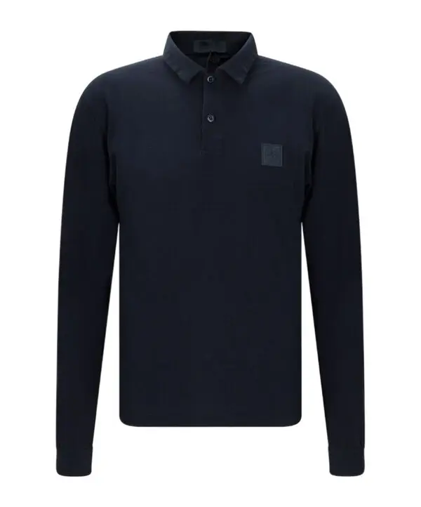 Stone Island Long-sleeve Polo Shirt - Navy Blue