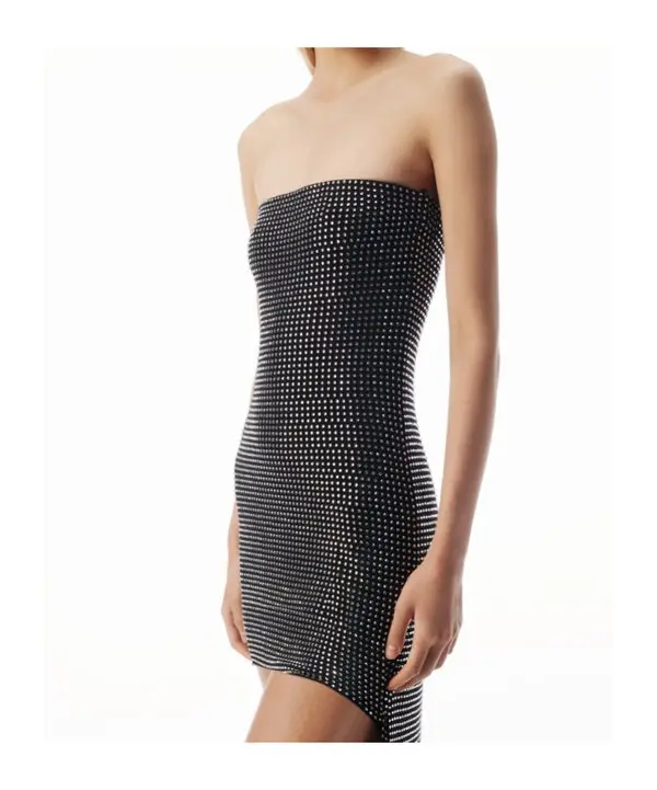 Alexander Wang Embellished Strapless High-low Asymmetric Dress