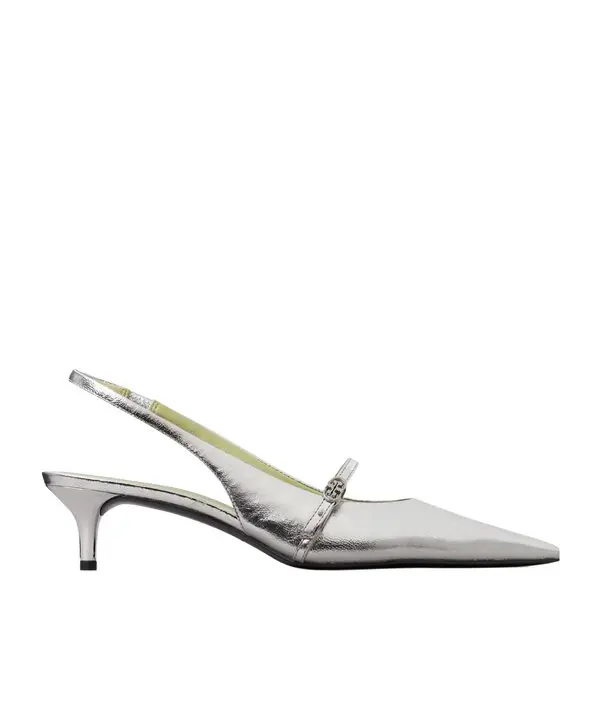 Tory Burch Double T Metallic Pointed-toe Pumps
