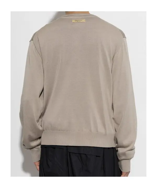 Jacquemus V-neck Long-sleeved Knit Top