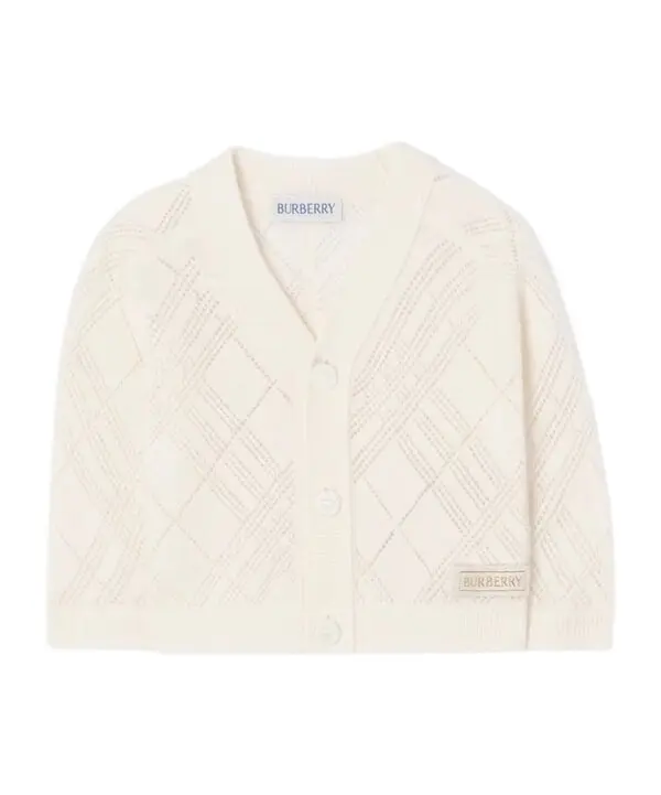 Burberry Cashmere Knit Cardigan And Trouser Set