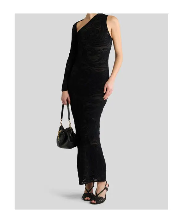 Etro Jacquard Long Dress With Paisley Motif