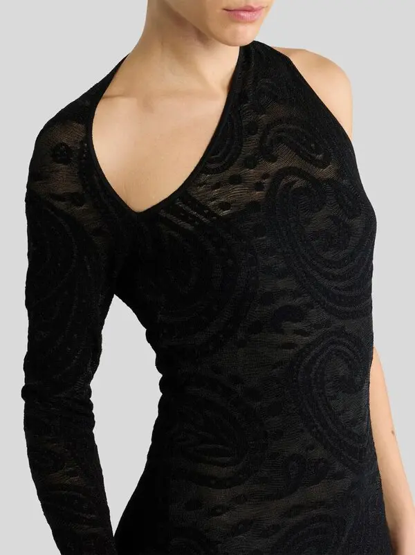 Etro Jacquard Long Dress With Paisley Motif