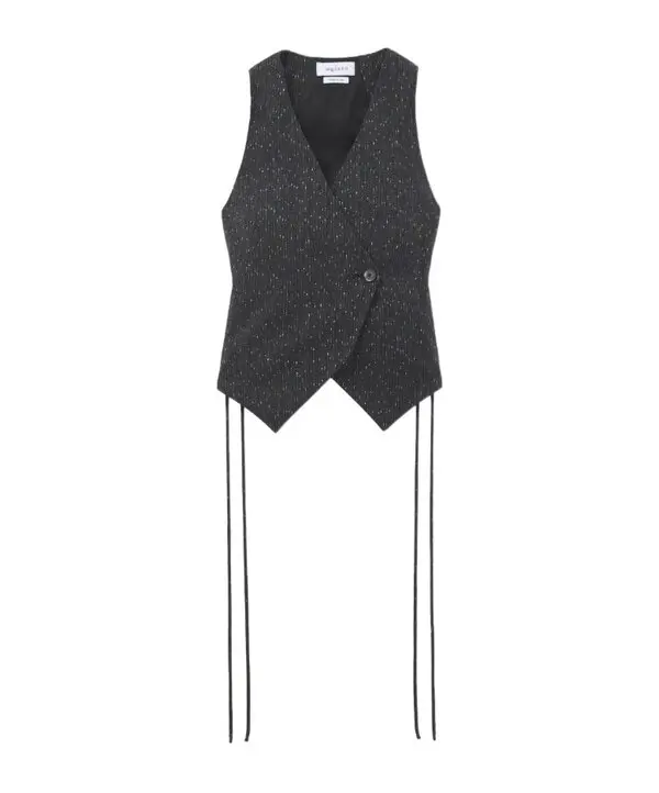 Alexander McQueen Lace-detailed Glittered Vest - Grey