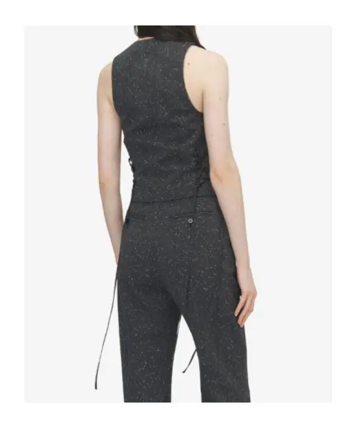 Alexander McQueen Lace-detailed Glittered Vest