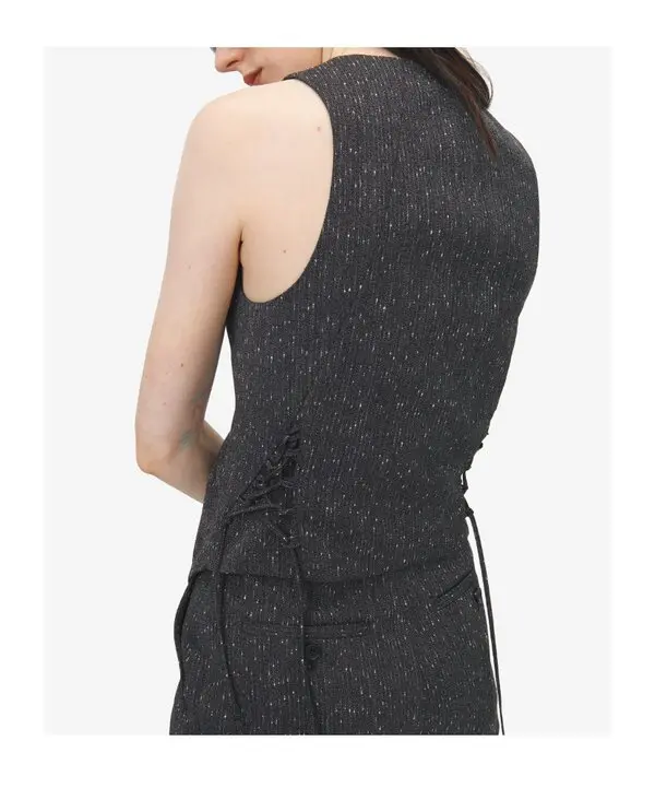 Alexander McQueen Lace-detailed Glittered Vest