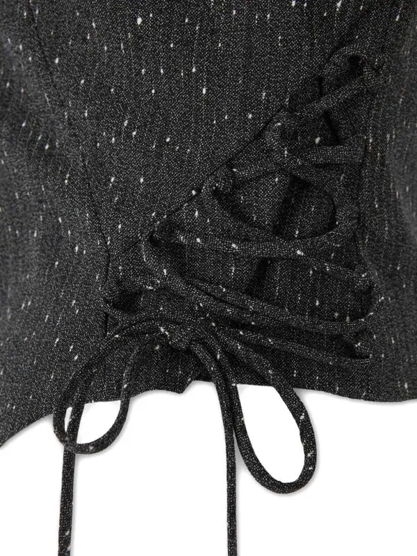 Alexander McQueen Lace-detailed Glittered Vest - Grey