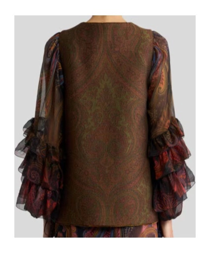 Etro Sleeveless Vest With Paisley Pattern And Metal Buttons