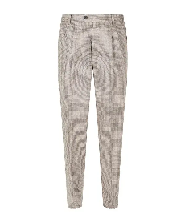 Eleventy Pleated Check Trousers