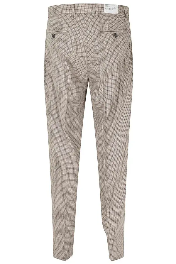 Eleventy Pleated Check Trousers