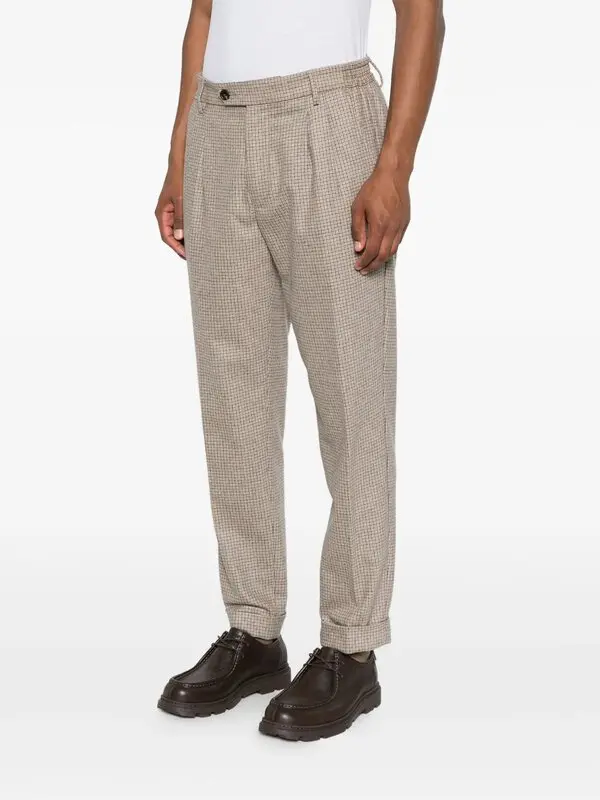 Eleventy Pleated Check Trousers