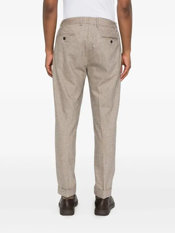 Eleventy Pleated Check Trousers