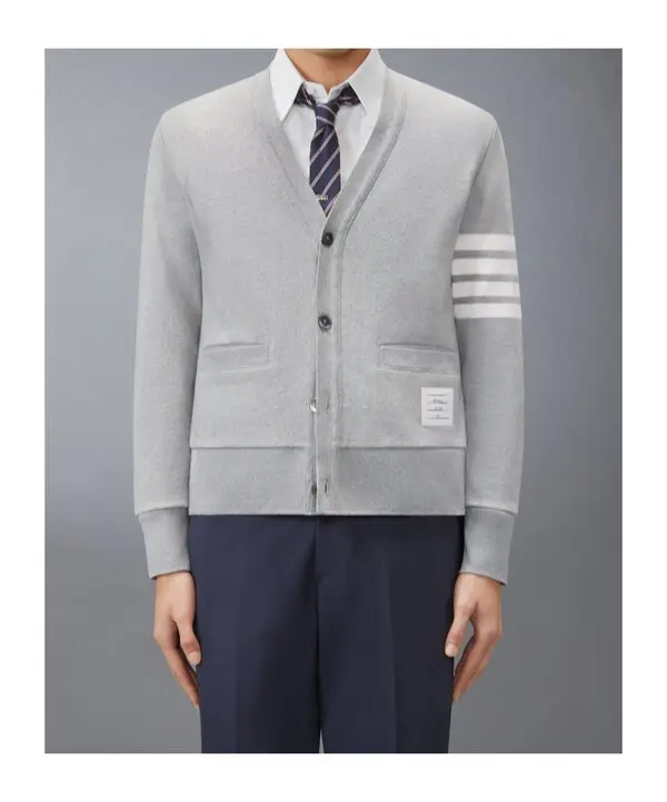 Thom Browne V-neck Cardigan With Sailboat Embroidery