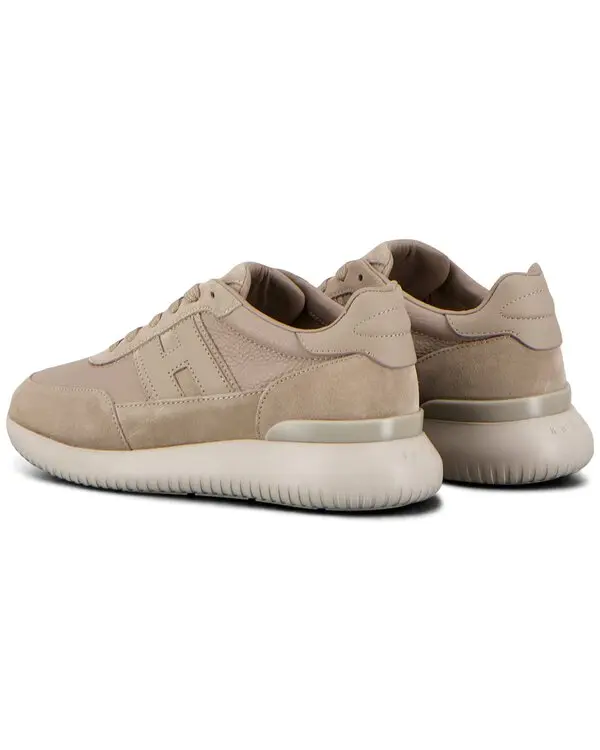 Hogan Panelled Logo Patch Sneakers - Beige