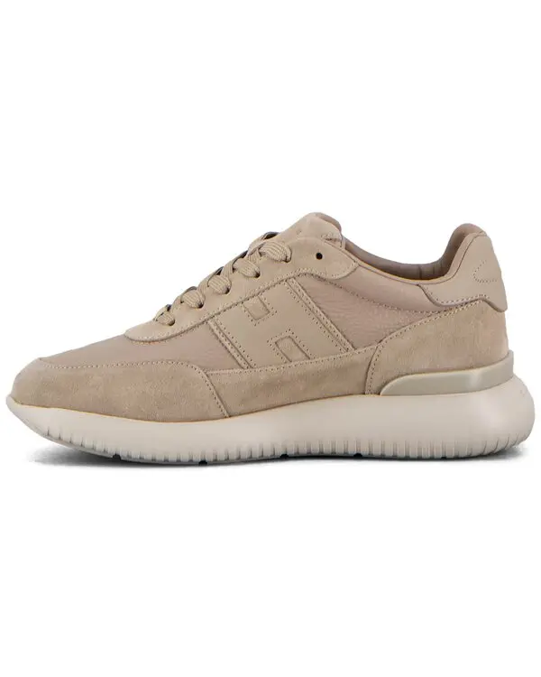 Hogan Panelled Logo Patch Sneakers - Beige