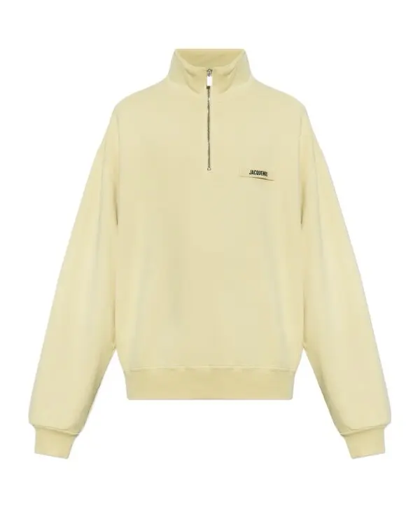 Jacquemus Gros Grain Quarter-zip Logo-patch Sweatshirt