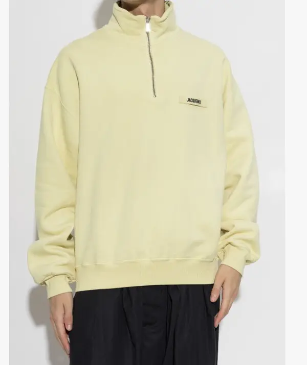 Jacquemus Gros Grain Quarter-zip Logo-patch Sweatshirt