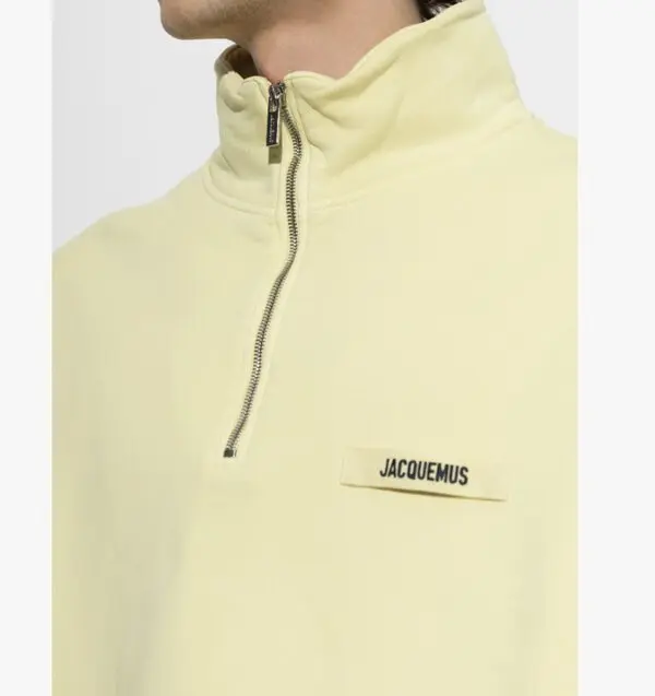 Jacquemus Gros Grain Quarter-zip Logo-patch Sweatshirt