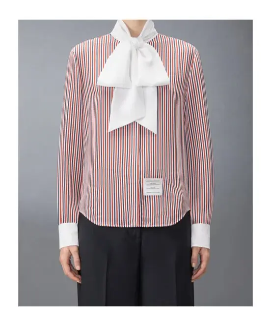 Thom Browne Striped Detachable-collar Shirt - White
