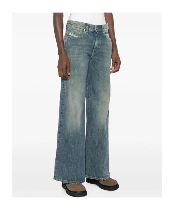 DIESEL® Wide-leg Jeans With Faded Effect