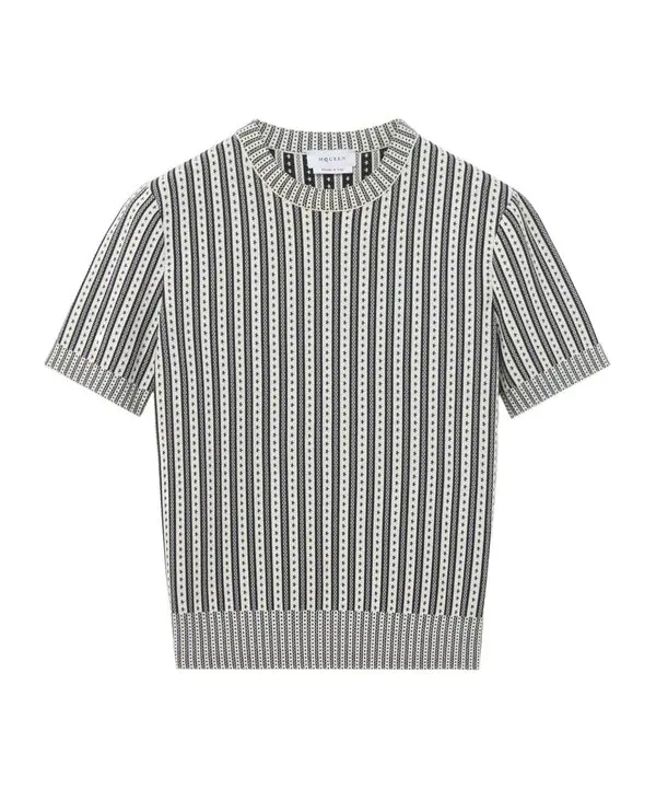 Alexander McQueen Striped Knit Top - Ivory/navy