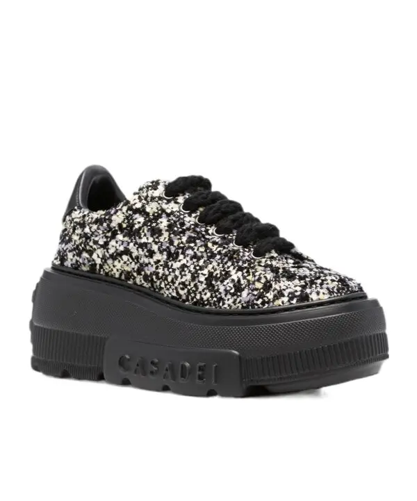 Casadei Bouclé-knit Platform Sneakers