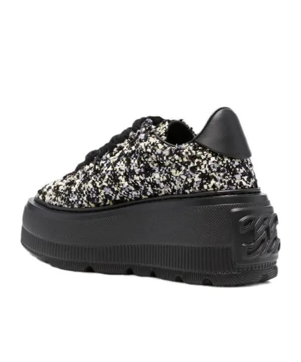 Casadei Bouclé-knit Platform Sneakers