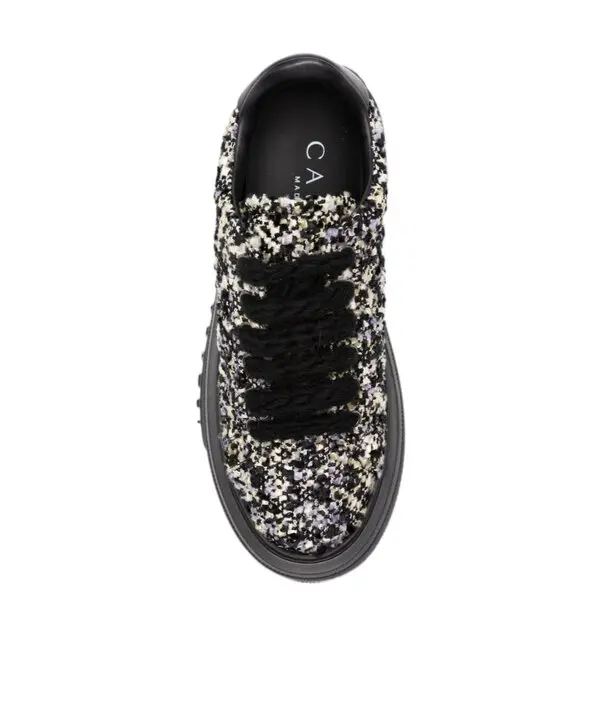 Casadei Bouclé-knit Platform Sneakers