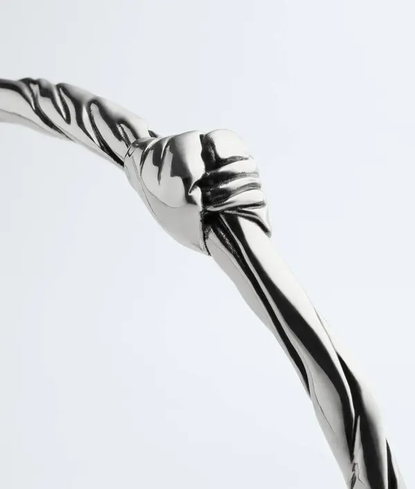 Bottega Veneta Small Knot Cuff Bracelet In Sterling