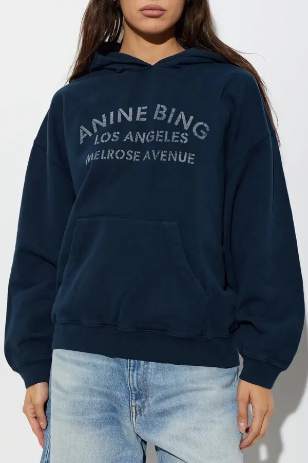 ANINE BING Harvey Oversized Logo Hoodie