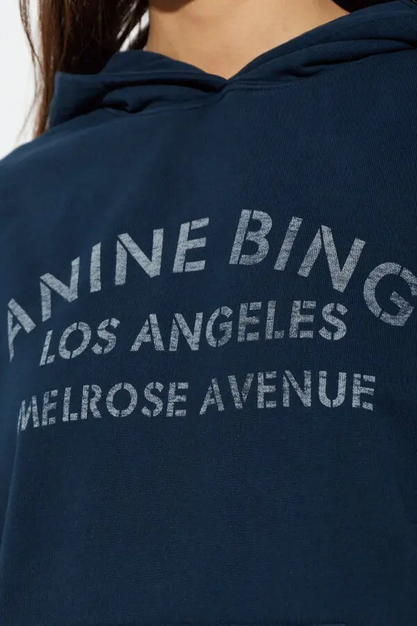 ANINE BING Harvey Oversized Logo Hoodie